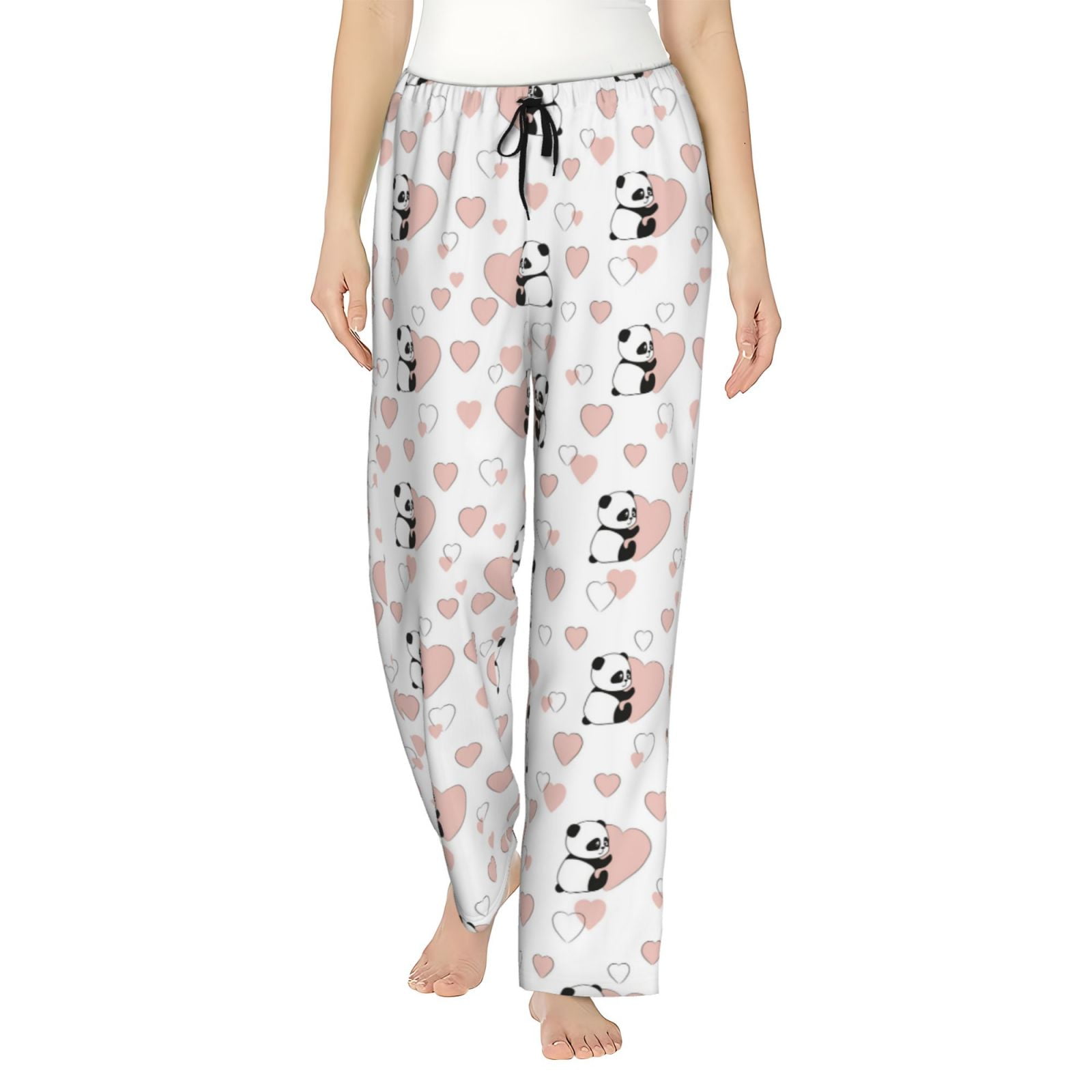 KLL Womens Heart Panda Print Pajama Pants Soft Pajama Bottoms for Women ...