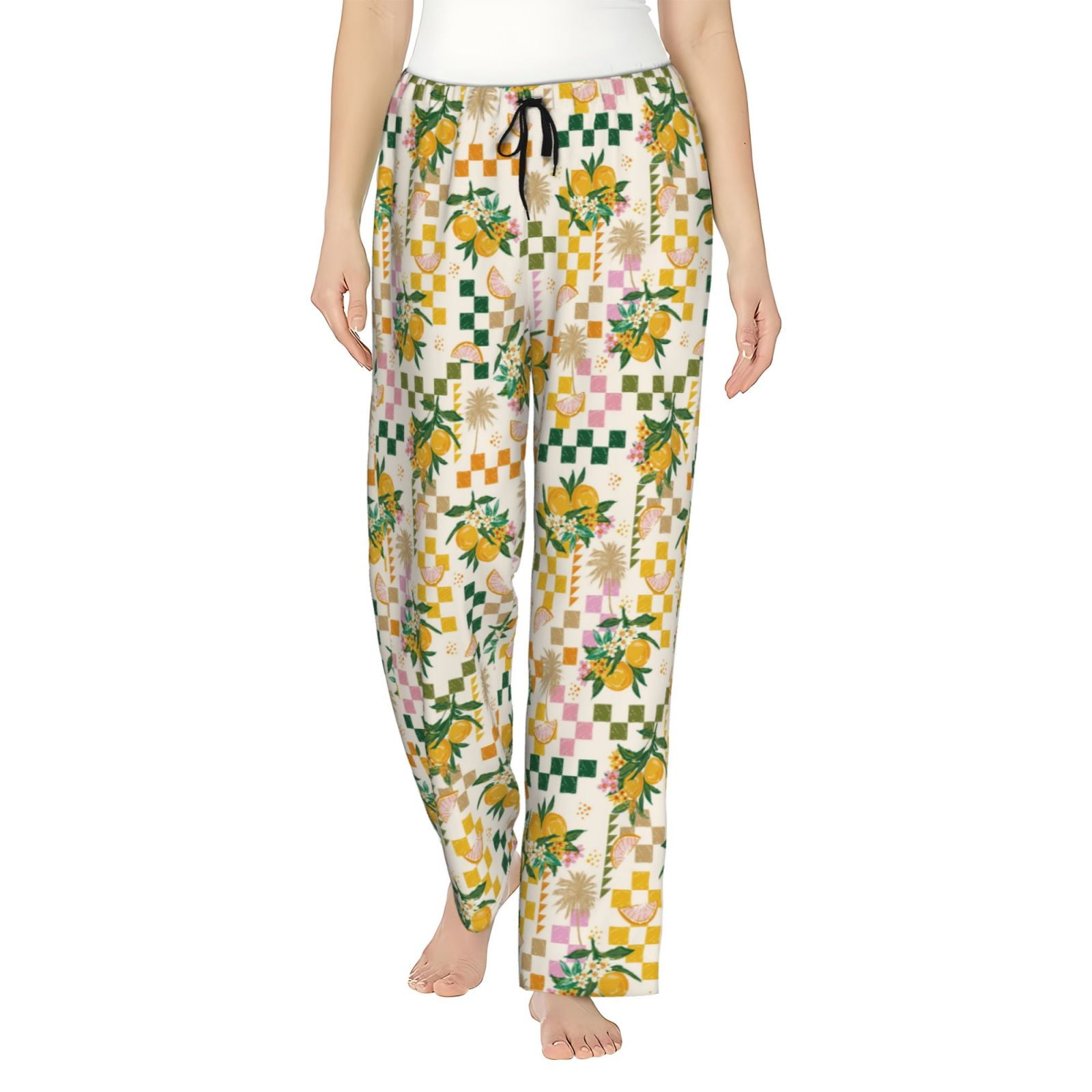 KLL Womens Lemon Print Pajama Pants Soft Pajama Bottoms for Women Cozy ...