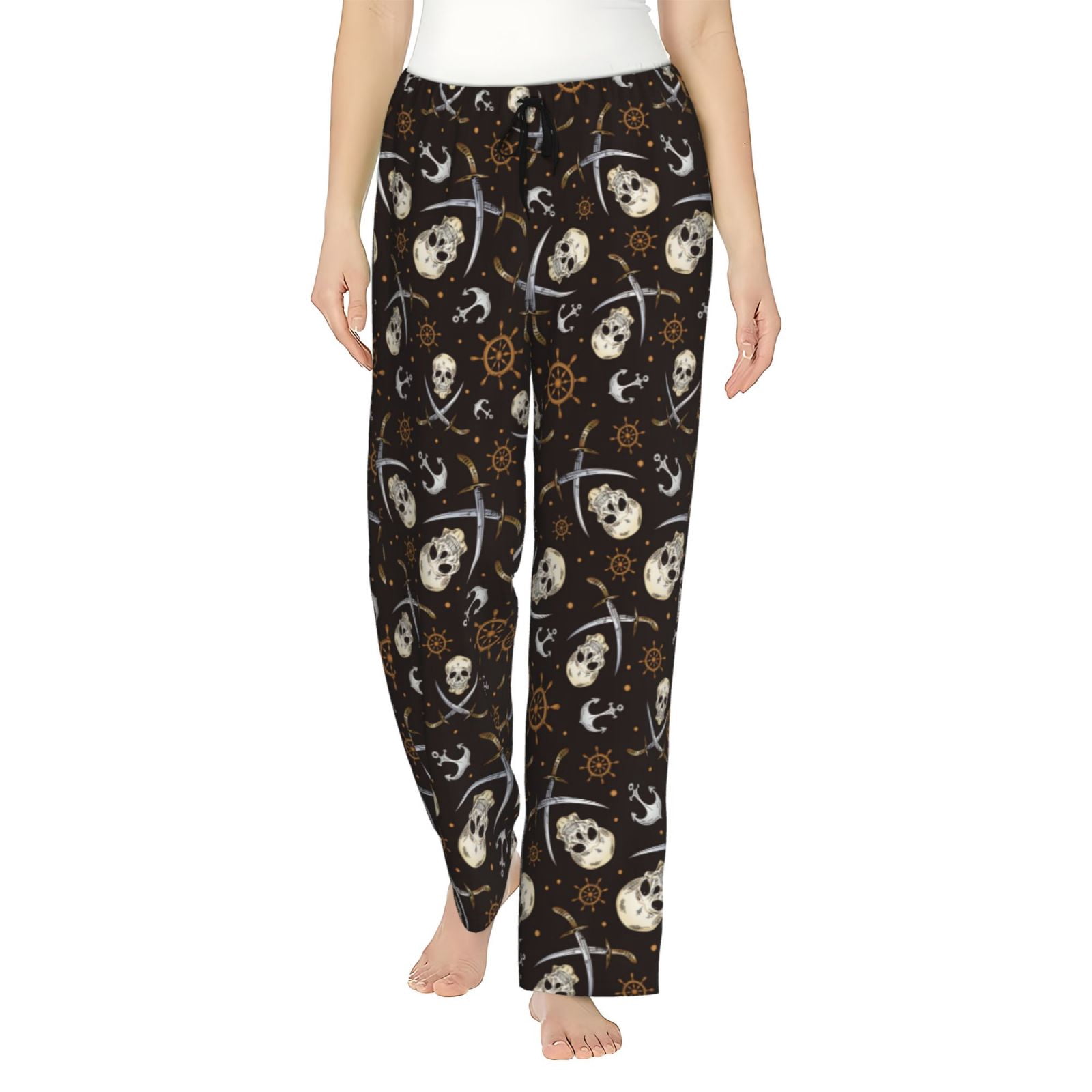 KLL Womens Pirate Skulls Print Pajama Pants Soft Pajama Bottoms for ...