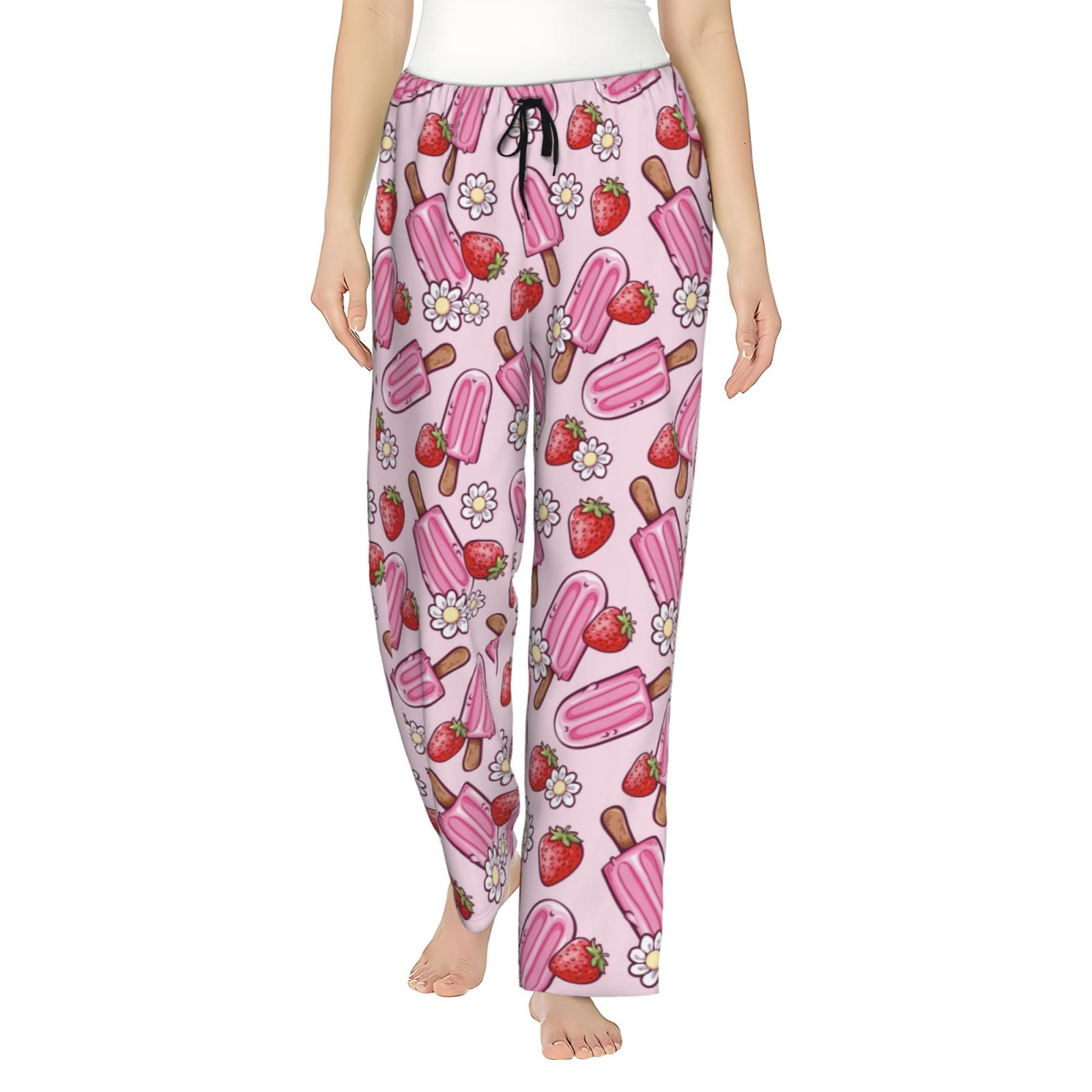 KLL Womens Strawberry Popsicle Print Pajama Pants Soft Pajama Bottoms ...