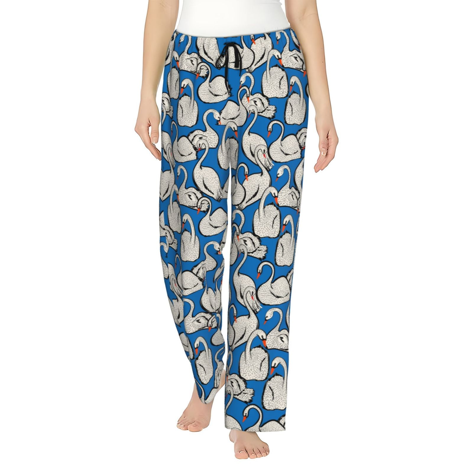 KLL Womens Swan Birds Print Pajama Pants Soft Pajama Bottoms for Women ...