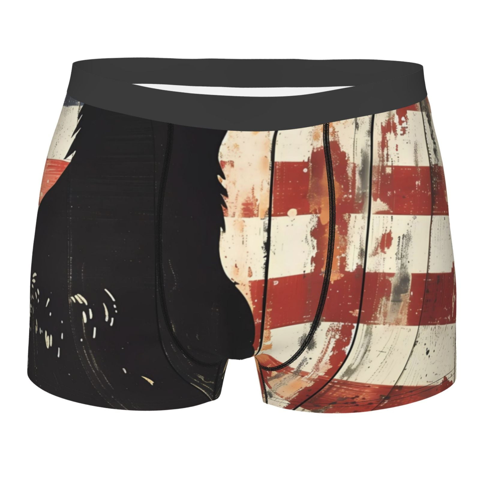KLL Wood Grain Bald Eagle Men's Cotton Boxer Briefs Underwear ...