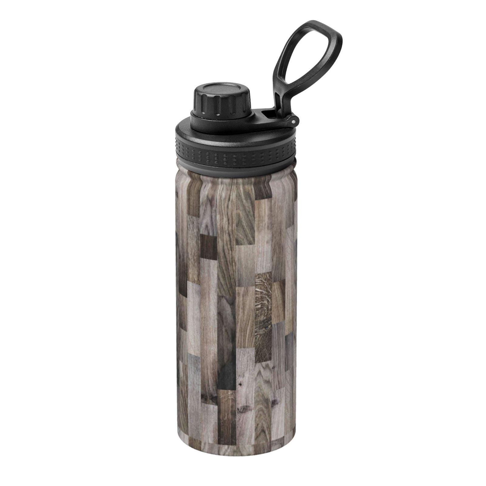 KLL Wooden Texture Pattern 18oz Insulated Water Bottle, Stainless Steel ...