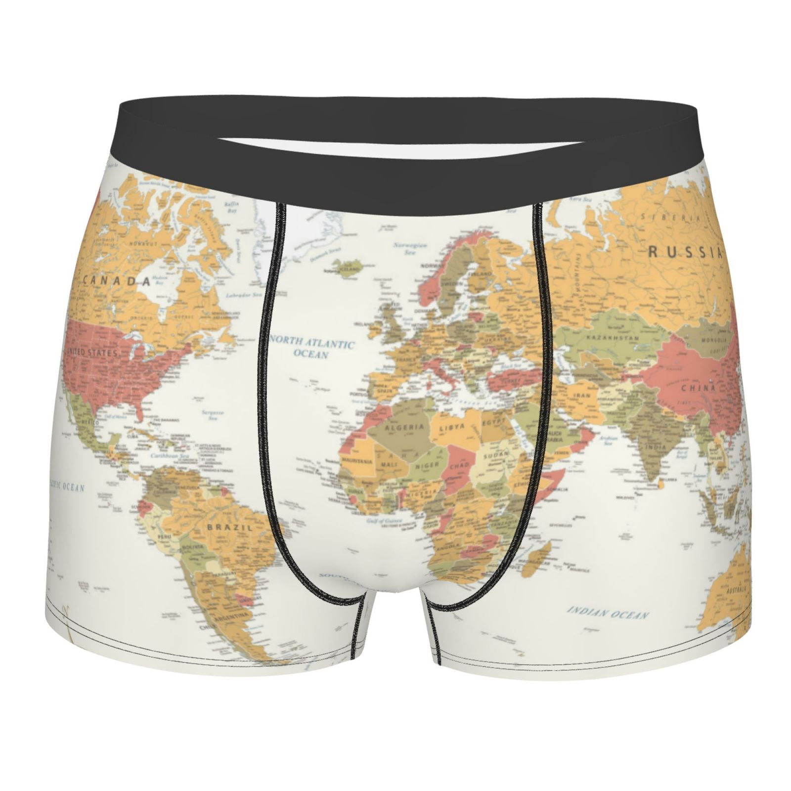 KLL World Map 1 Men's Cotton Boxer Briefs Underwear-Small - Walmart.com