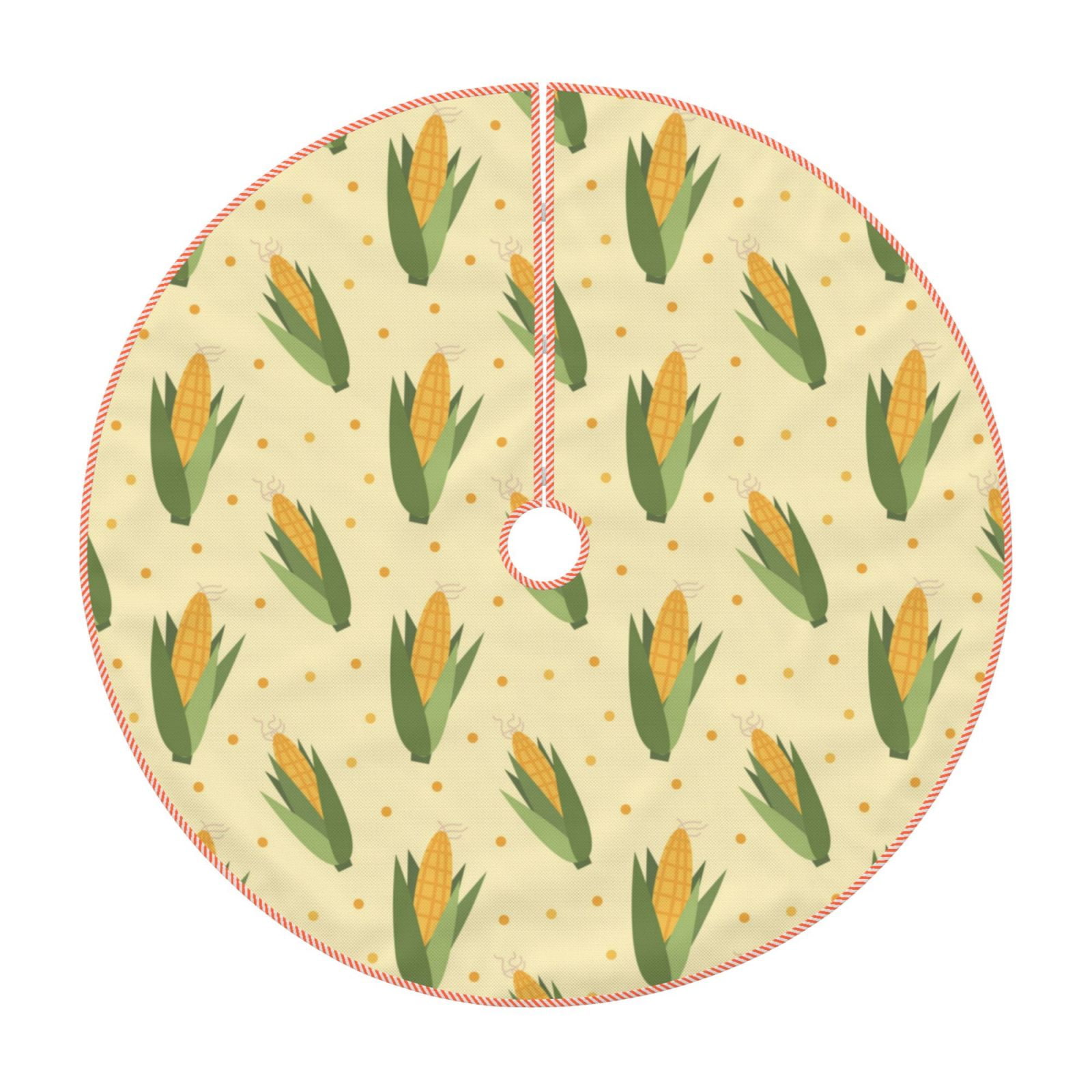 KLL Yellow Corn Christmas Tree Skirt 48" ,Party Decorations Farmhouse ...