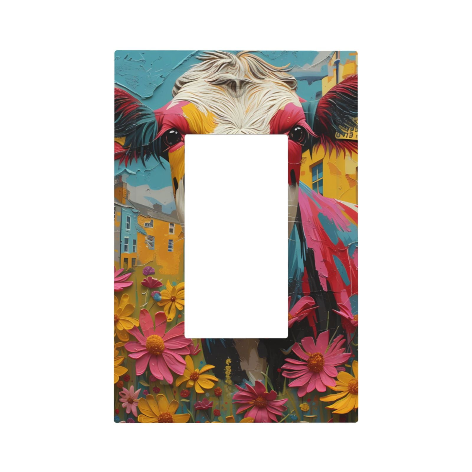 KLL Yellow Daisy Cow Pattern Electrical Outlet Covers, 3" x 5" 1 Pack ...