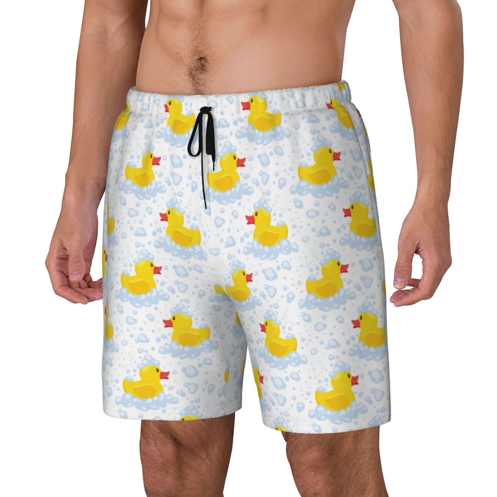 KLL Yellow Rubber Duck for Mens Swim Trunks Quick Dry Swim Shorts with ...