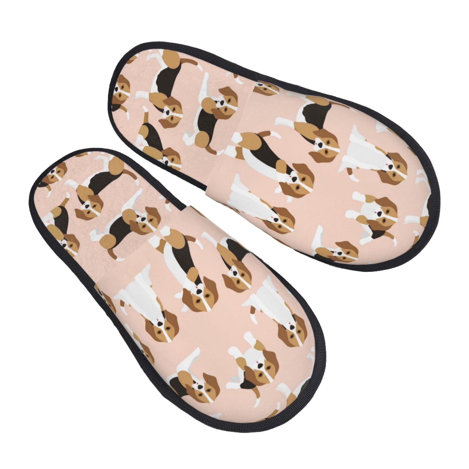 KLL beagle Dog On Brown Slippers For Women Men House Slip On Indoor ...