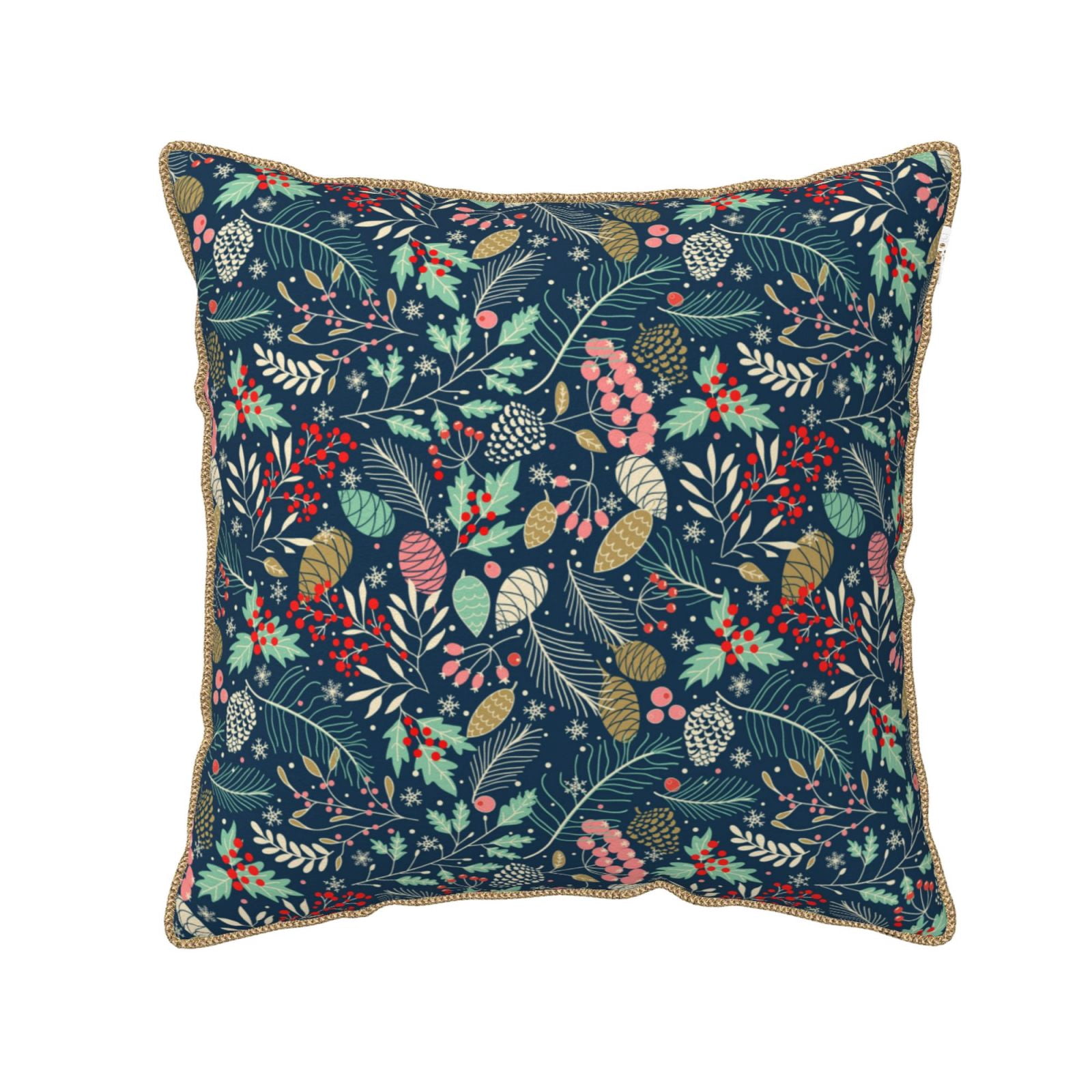 KLL berry Nuts Leaf Decorative Throw Pillow Covers Velvet Soft for ...