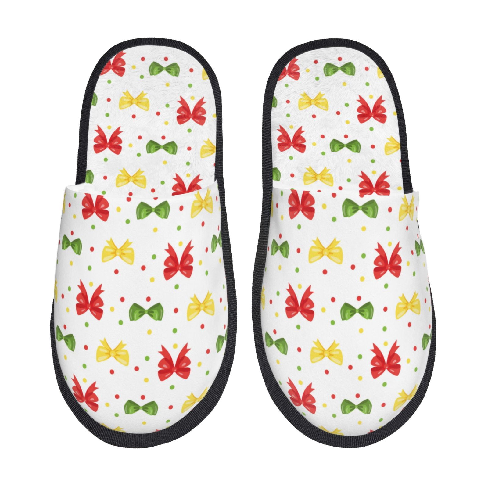 KLL cartoon colorful Bow tie Slippers for Women Men House Slip on ...