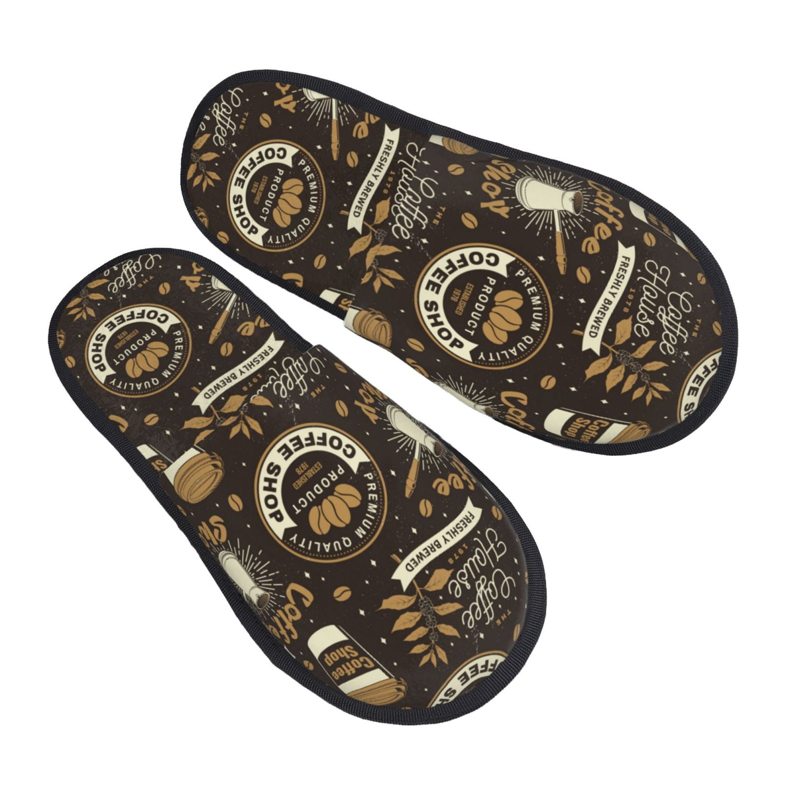 KLL coffee shop house Slippers for Women Men House Slip on Indoor ...