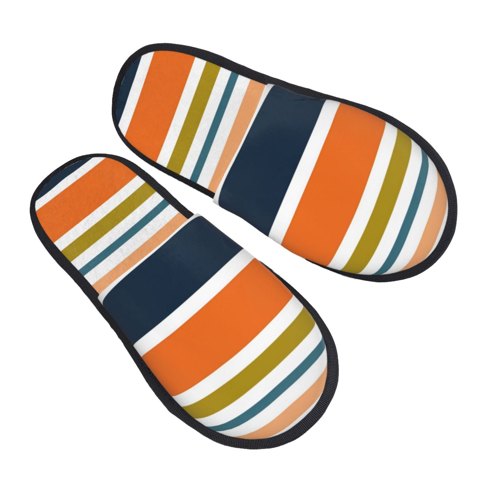 KLL colorful Pastel Stripes Slippers For Women Men House Slip On Indoor ...