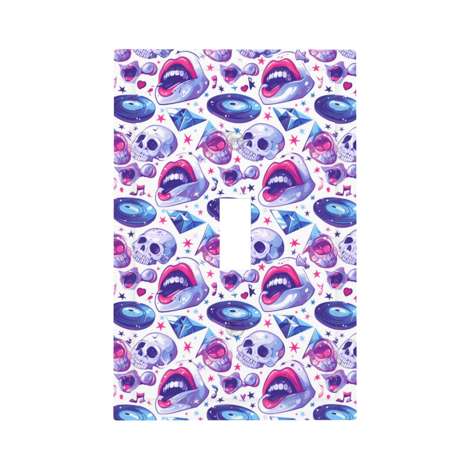 KLL crystal Skull record lips Pattern Electrical Outlet Covers, 3" x 5 ...