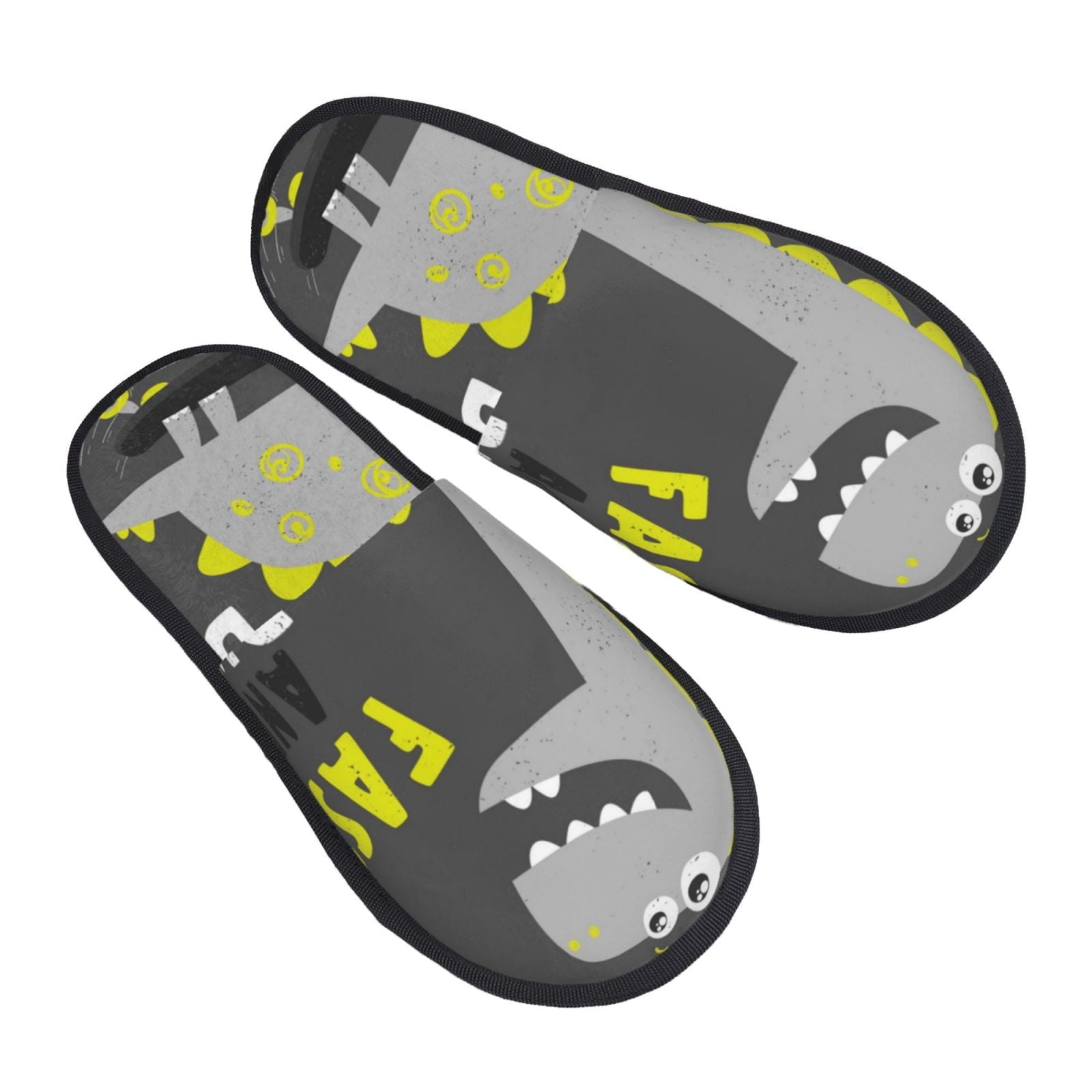 KLL cute Dinosaur Skate On Grey Background Slippers For Women Men House ...