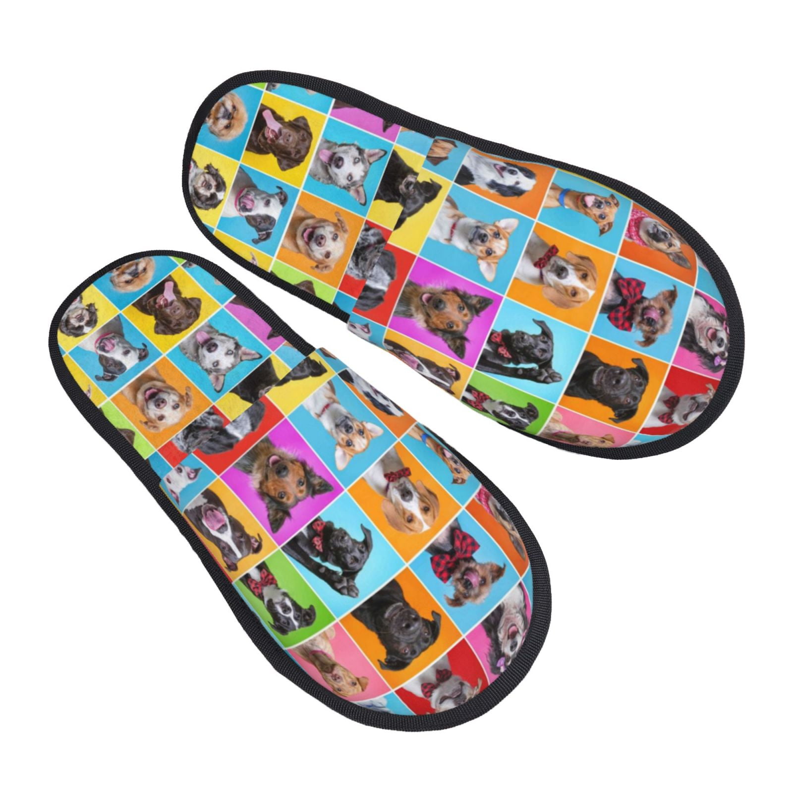 KLL cute Dogs Collage Slippers For Women Men House Slip On Indoor ...