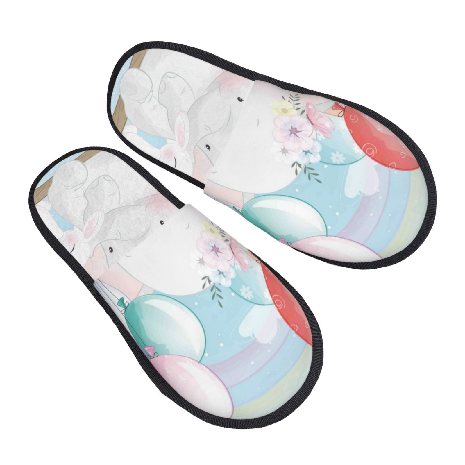 KLL cute Elephant Bunny Flying With Balloon Slippers For Women Men ...