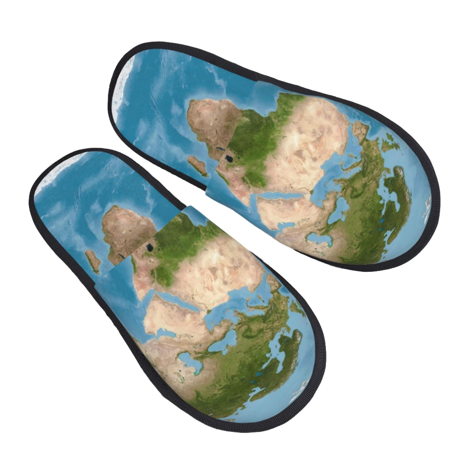 KLL earth View World Map Slippers For Women Men House Slip On Indoor ...