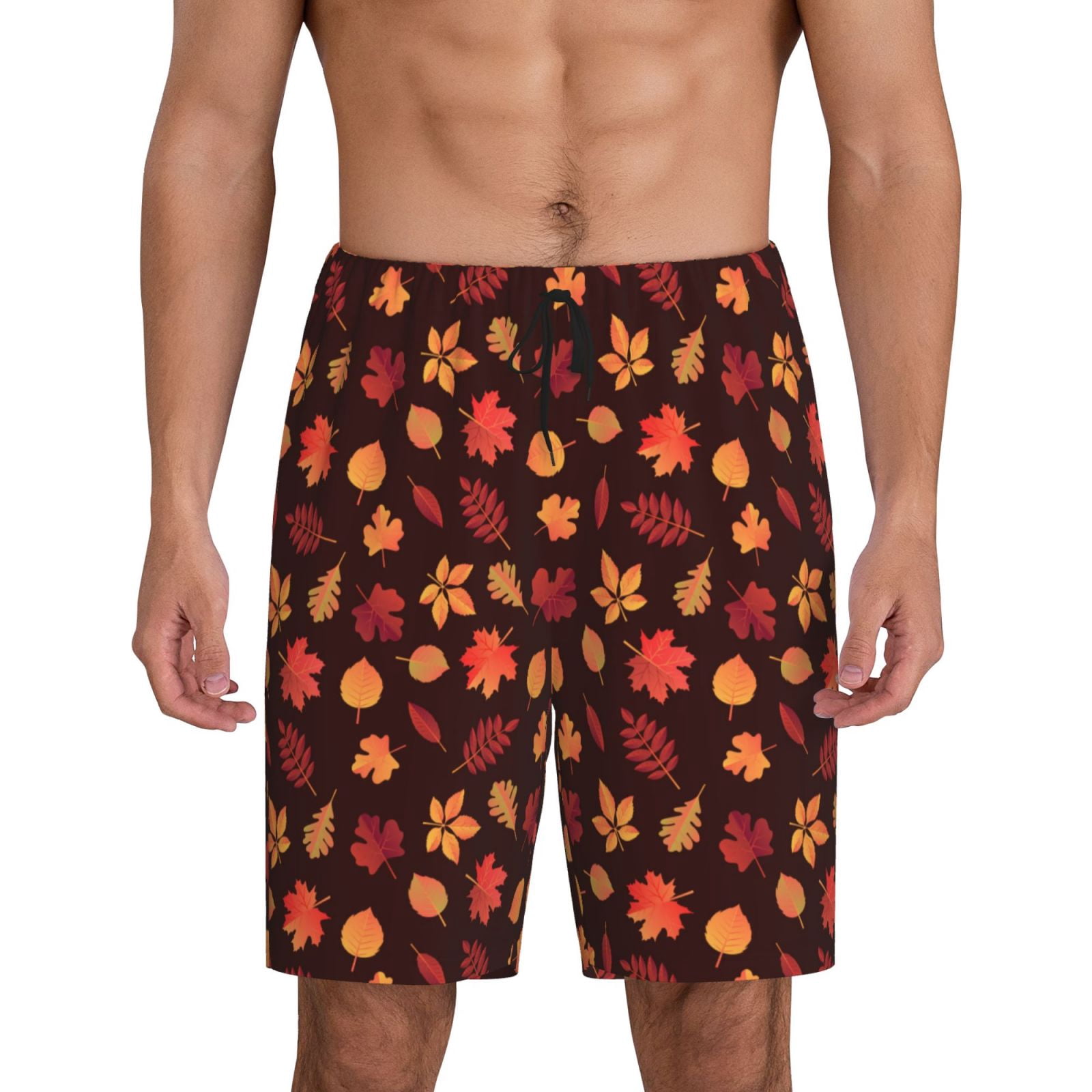 KLL fall Maple leaf for Men's 1-Pack Shorts,Sleep Pajama Shorts for Men ...