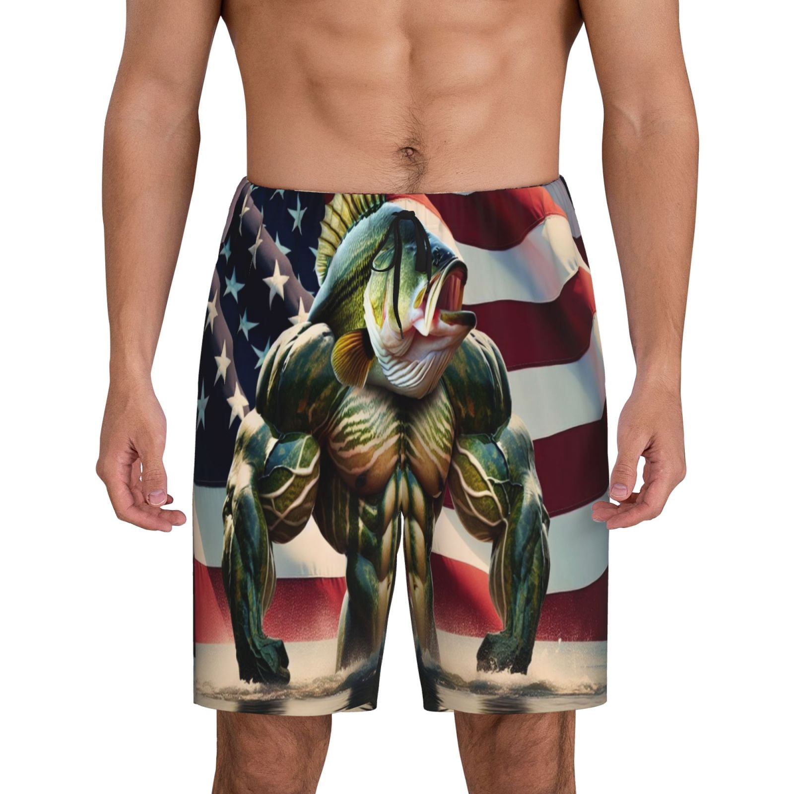 KLL giant bass with big muscles for Men's 1-Pack Shorts,Sleep Pajama ...
