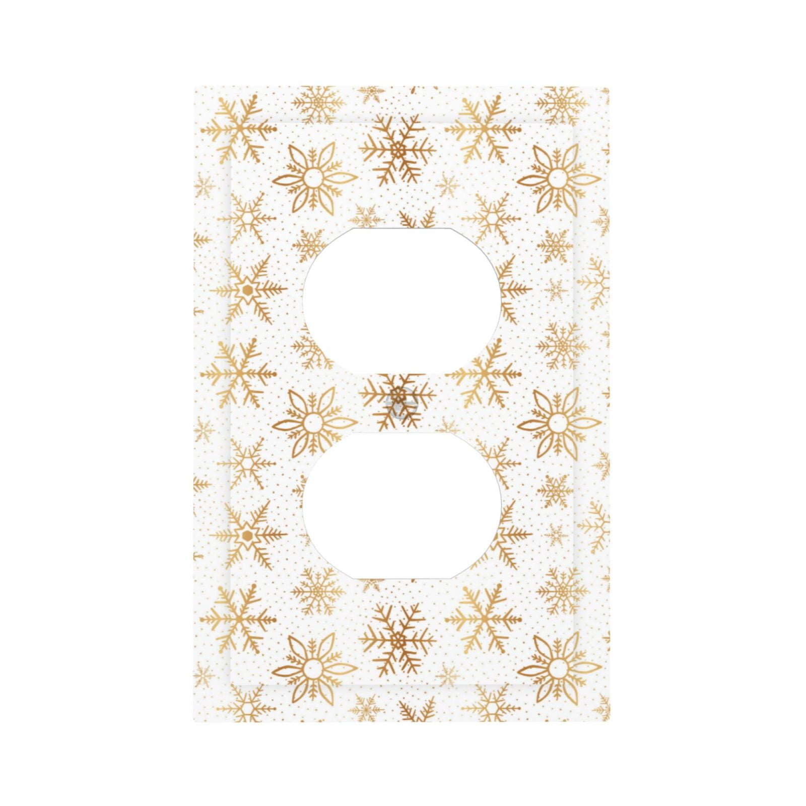 KLL gold Snowflake print Pattern Electrical Outlet Covers, 3" x 5" 1 ...
