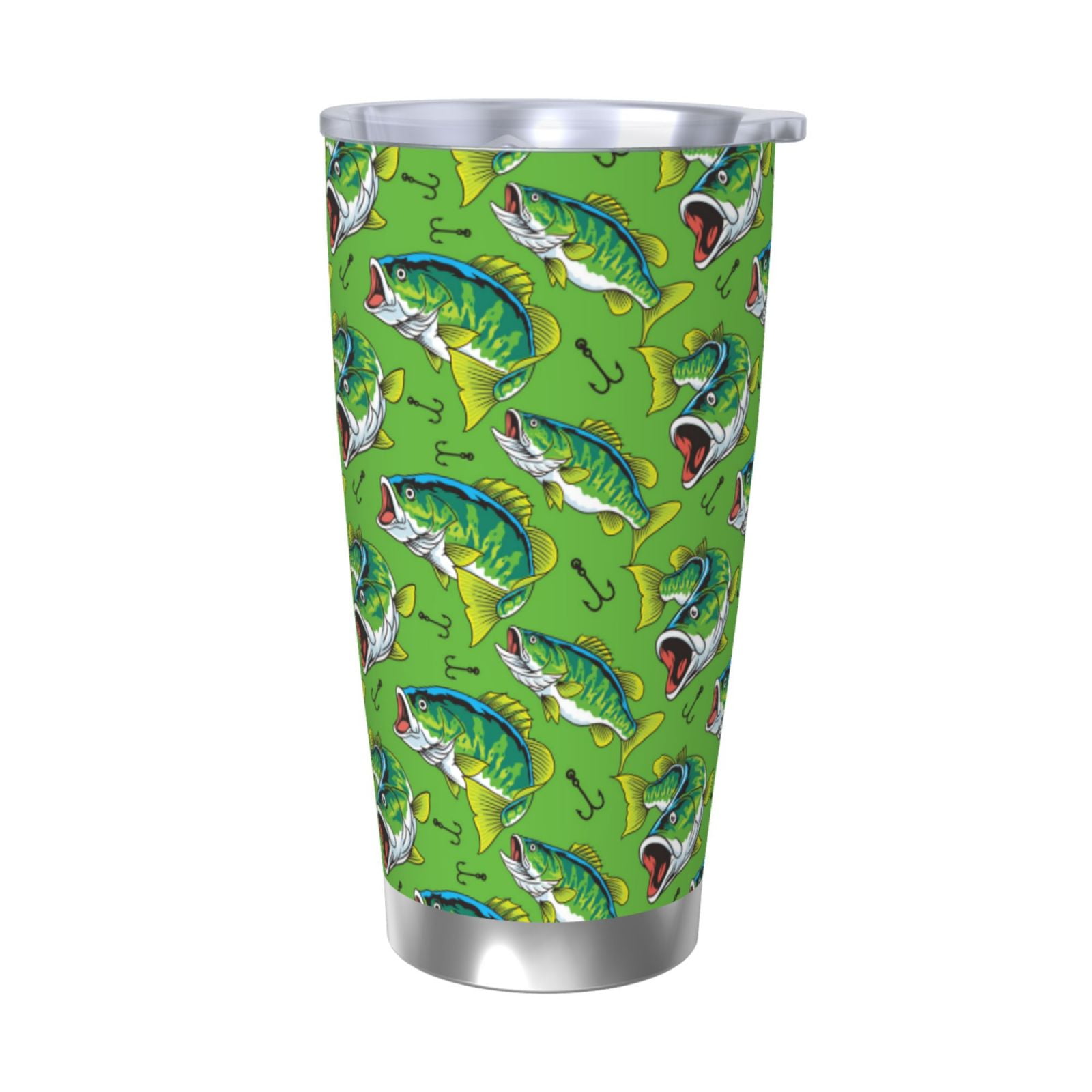 KLL large mouth green color bass fish Print 40oz Stainless Steel ...