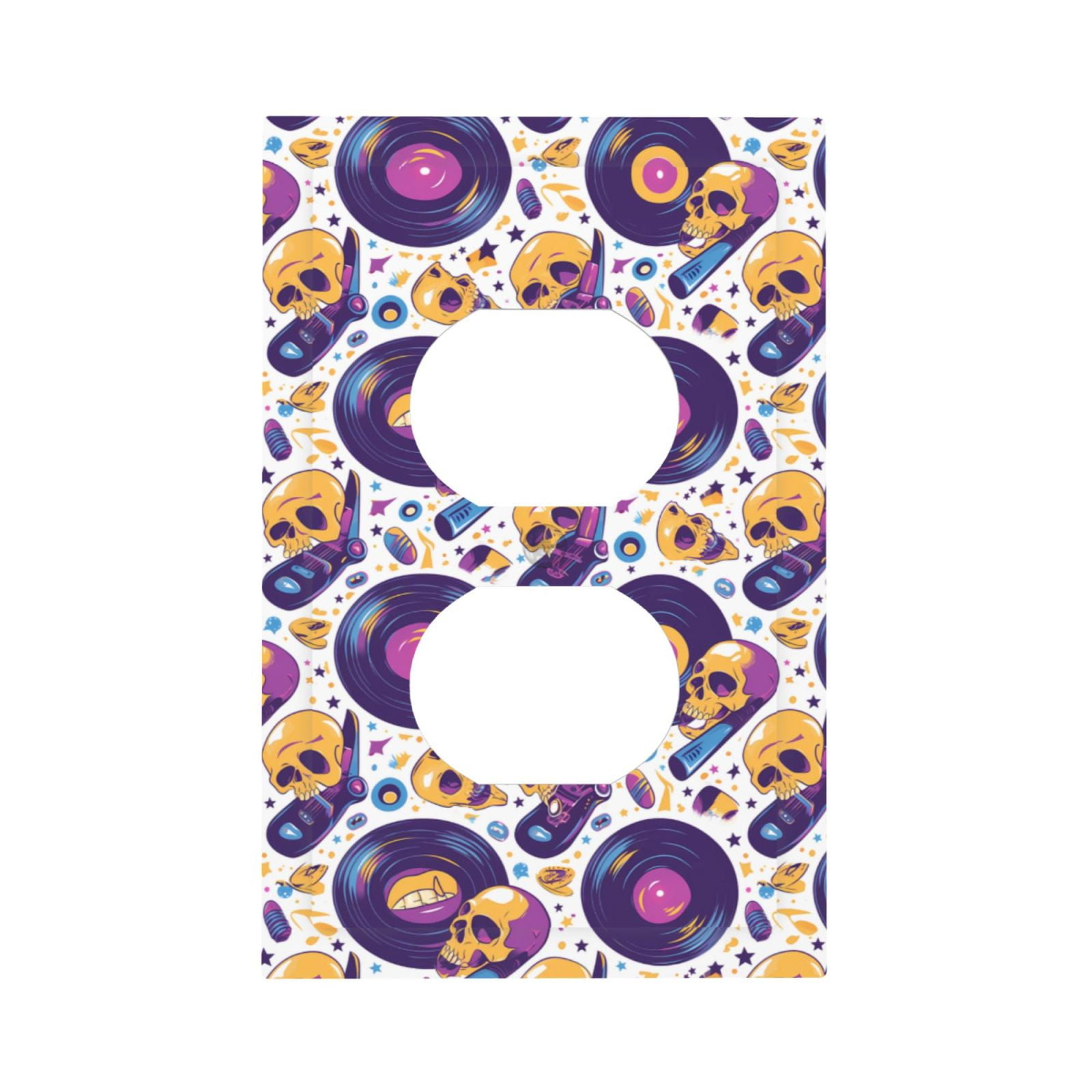 KLL record rock Skull star Pattern Electrical Outlet Covers, 3" x 5" 1 ...