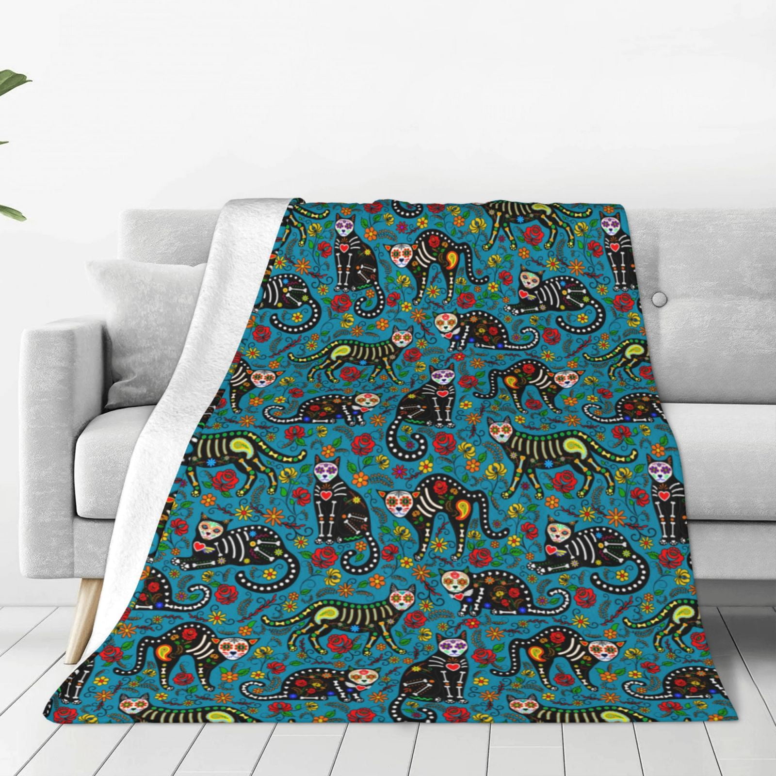 KLL skull black cats in mexican Pillow Covers Envelope Closure,Super ...