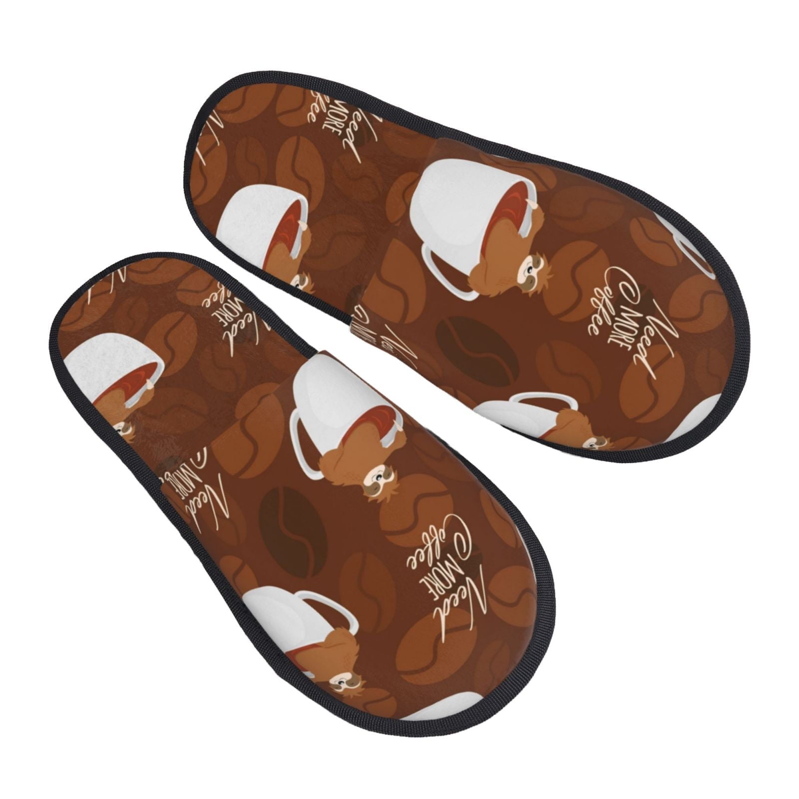KLL sloths Need More Coffee Slippers For Women Men House Slip On Indoor ...