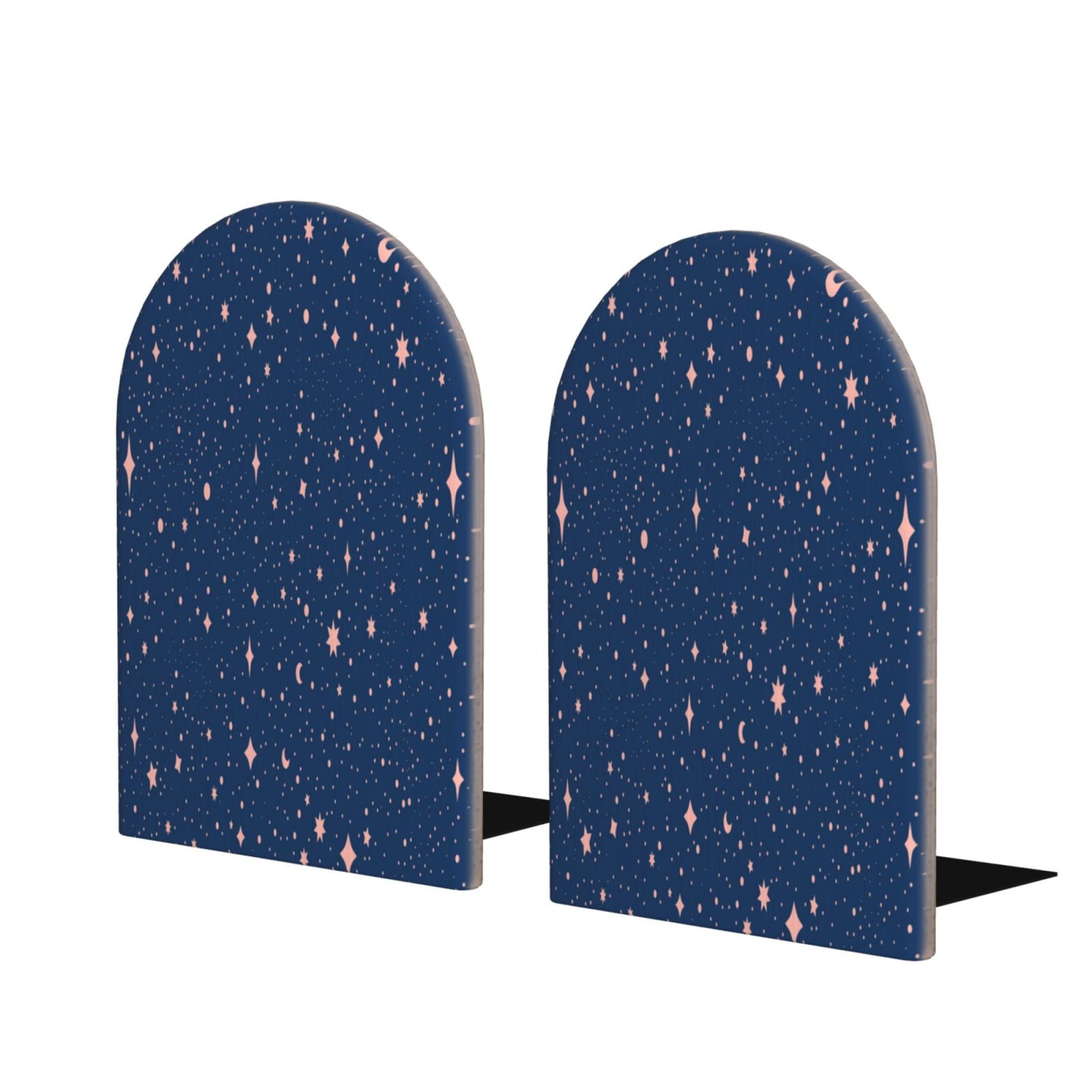 KLL star night sky Print Wood Book Ends for Shelves,1 Pair Wood ...
