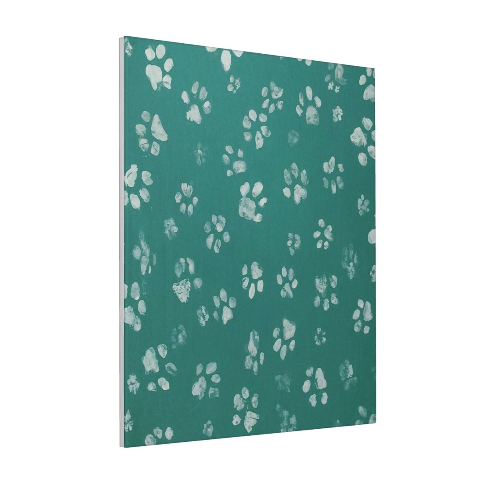 KLL teal green paw Print Canvas Wall Art, Canvas Painting Prints Canvas ...