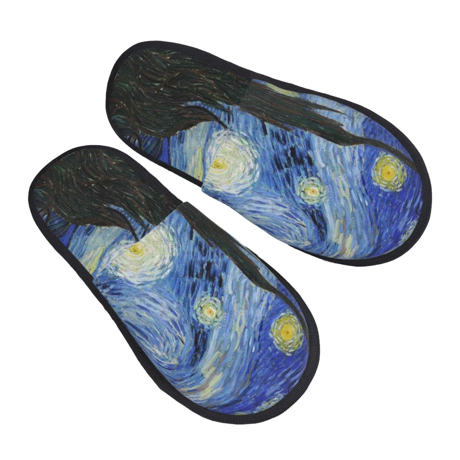 KLL the Starry Night Slippers For Women Men House Slip On Indoor ...
