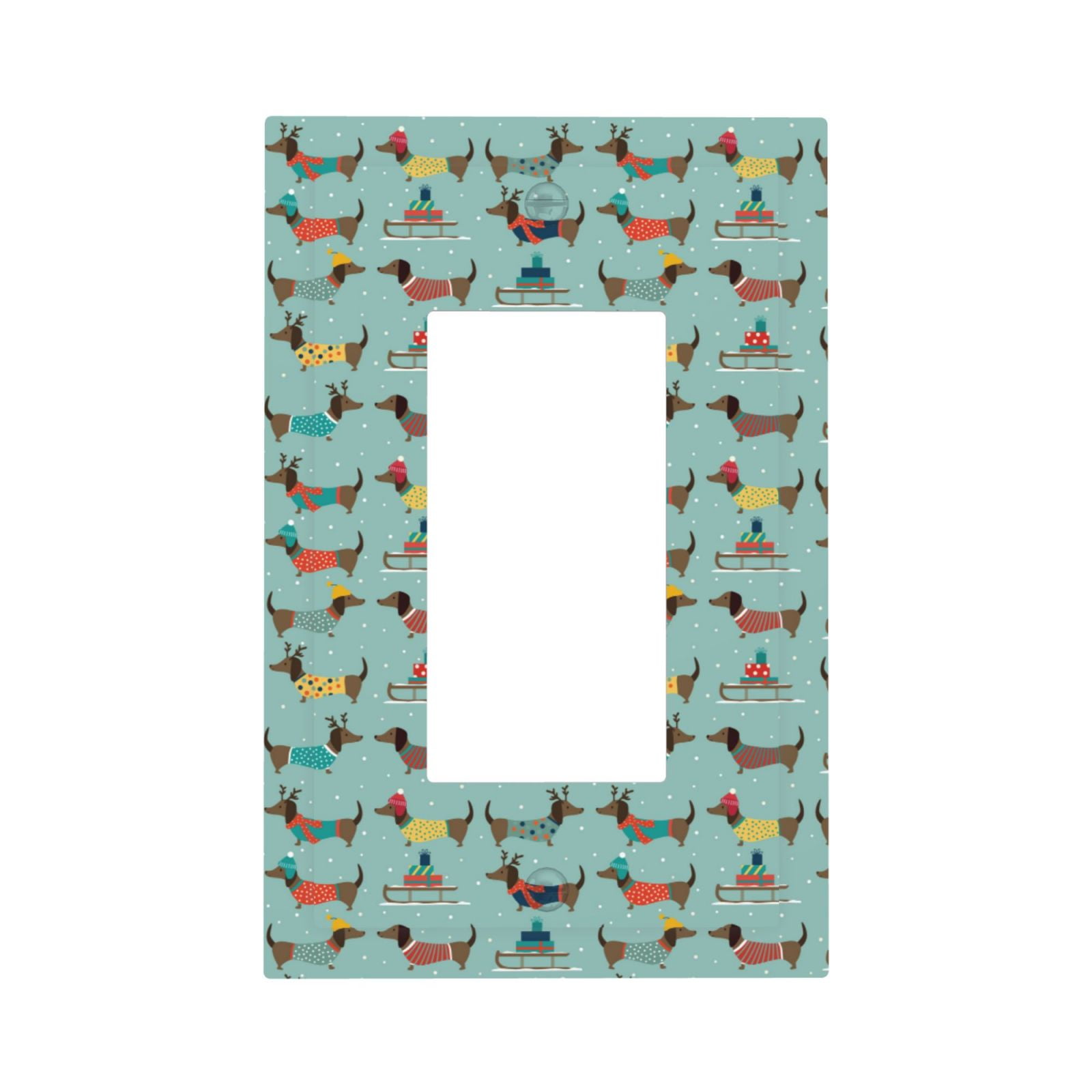 KLL winter ski Dachshund Pattern Electrical Outlet Covers, 3" x 5" 1 ...
