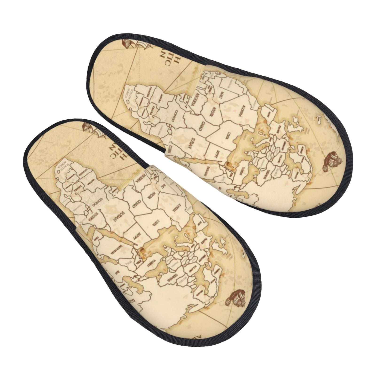 KLL world Map Slippers For Women Men House Slip On Indoor Outdoor ...