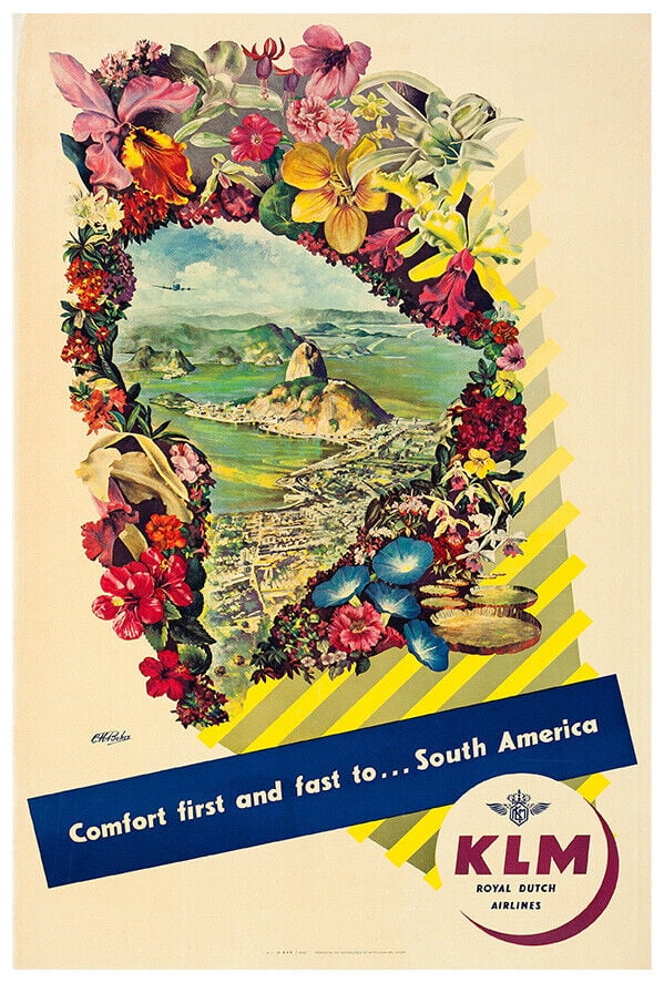 KLM - Royal Dutch Airlines - South America - 1950s - Vintage Travel ...