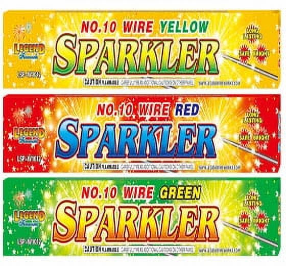 384pc #10 Colored Fireworks Sticks, Red - Green - Gold Sparklers, 4 ...