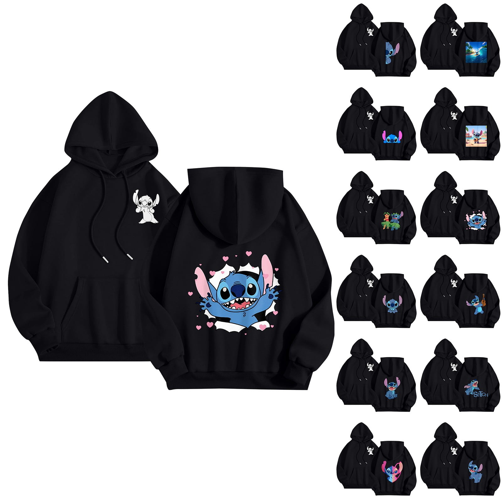 KLOSET Hoodie Stitch Theme Womens Sweatshirt Soft Skin-Friendly Oversized Sweaters for Women ...