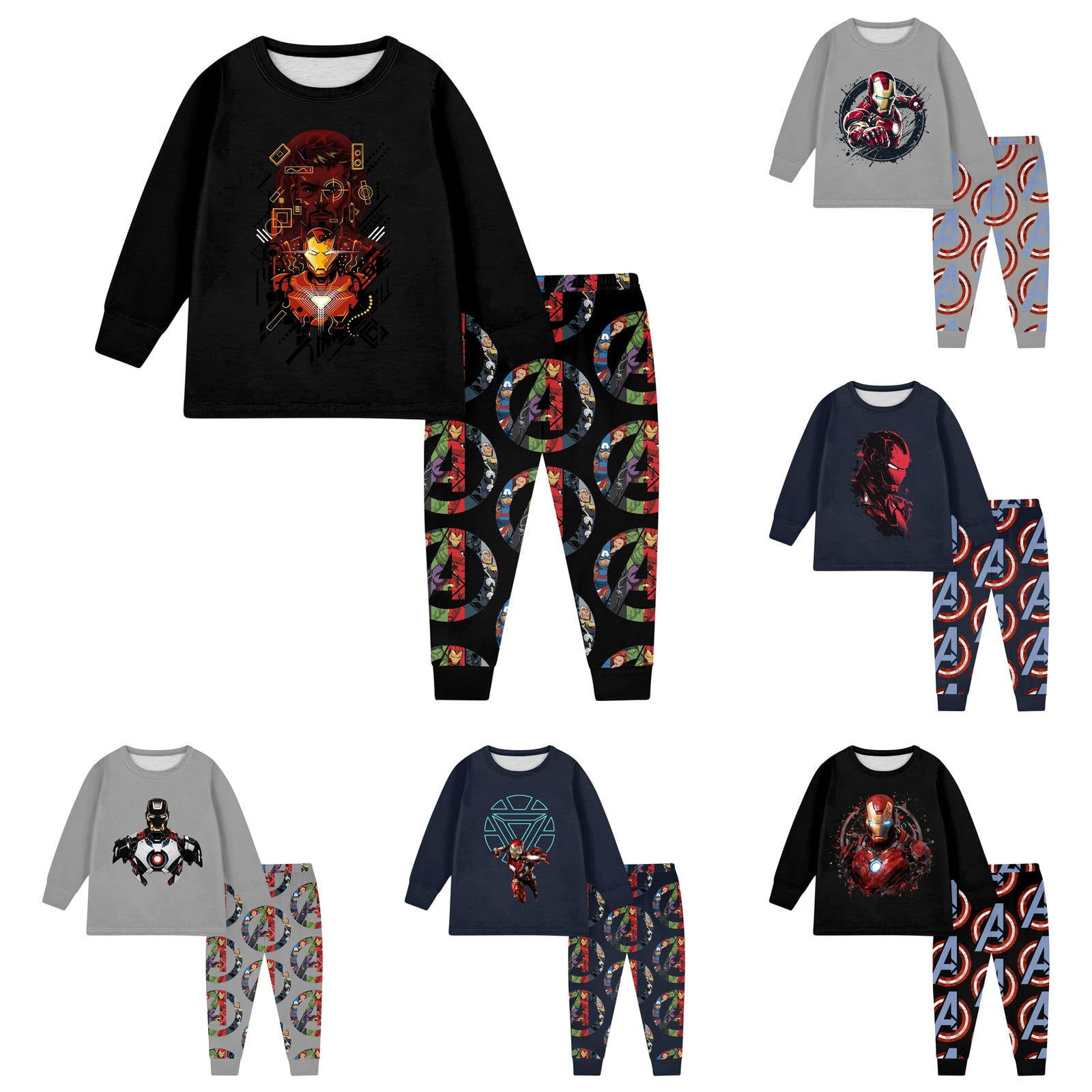 KLOSET Spider Man Kids Pajamas Popular Anime Iron Man Printed Boys ...