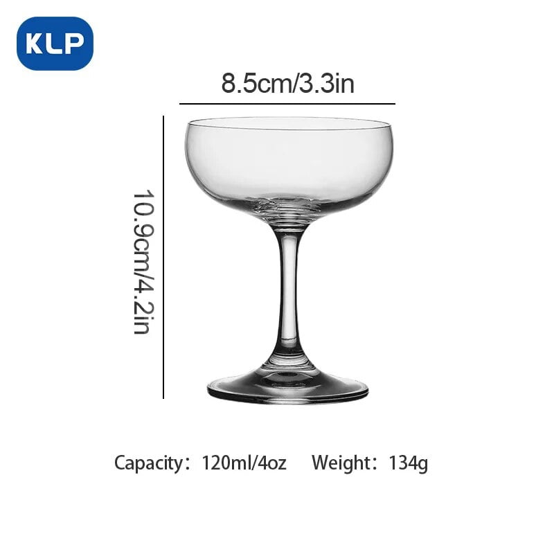 KLP Crystal Glass Classic Martini Glass Cocktail Glass Saucer Champagne ...