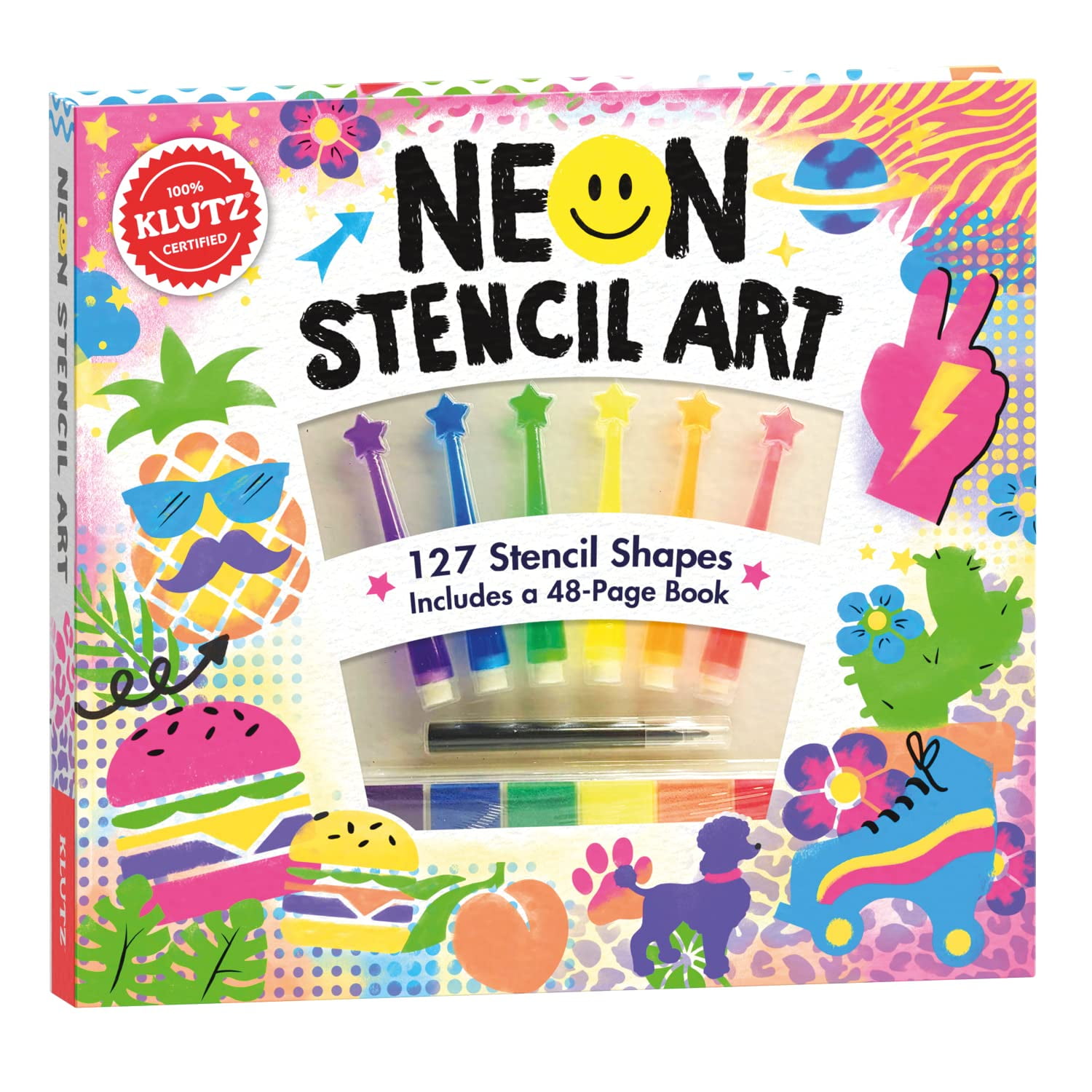 KLUTZ Neon Stencil Art Craft Kit, Medium BSL1 - Walmart.com