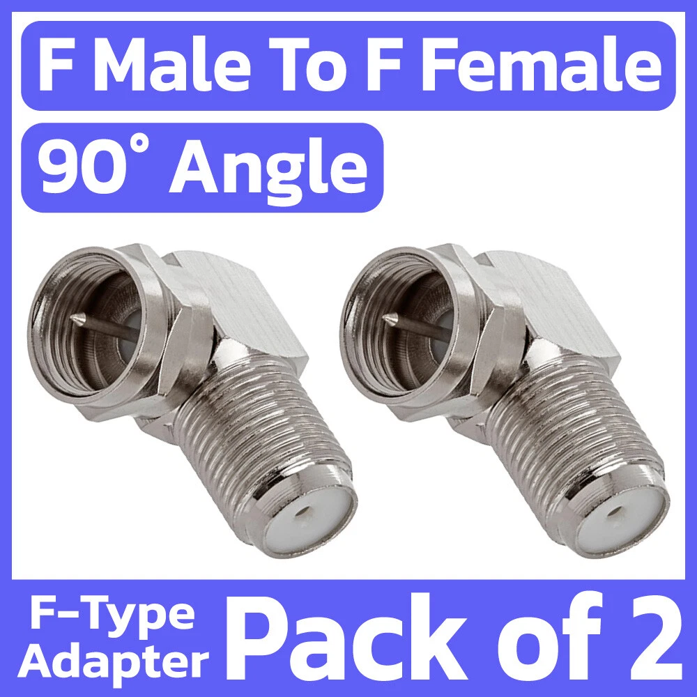 KLYNE- 2 Pack F-Type Male To Female 90° Angle Adapter Right Angle Coax ...