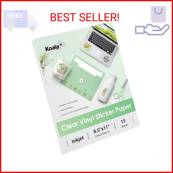 KLYNE- Koala Clear Sticker Paper For Inkjet Printer - Waterproof ...