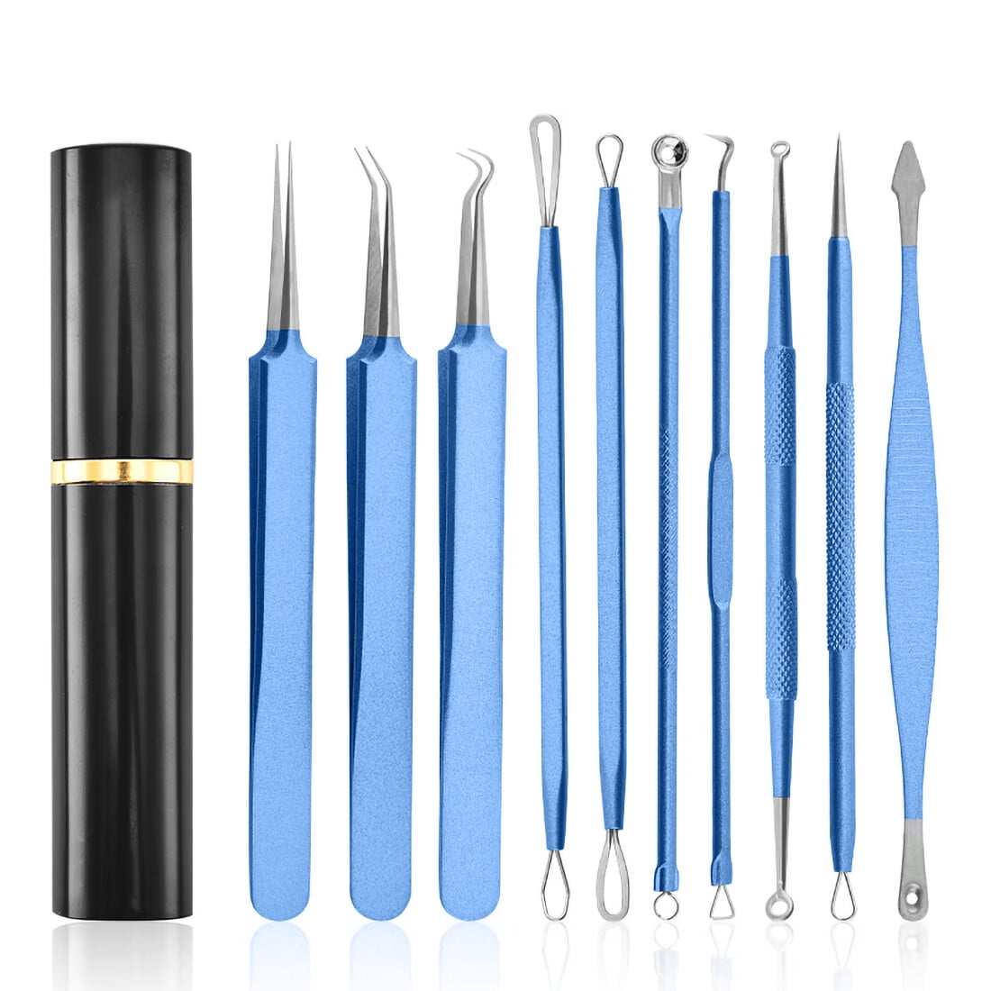 KLZO Blackhead Extractor Kit, 10-Pcs Acne, Blemish, Milia Remover Tools ...