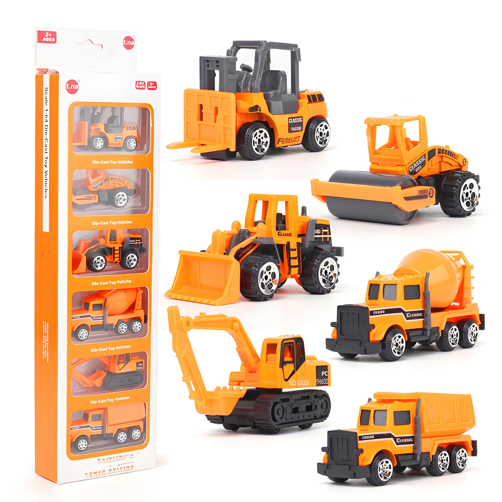 KLZO 6 Pack Alloy Construction Engineering Truck Models - Pocket Size ...