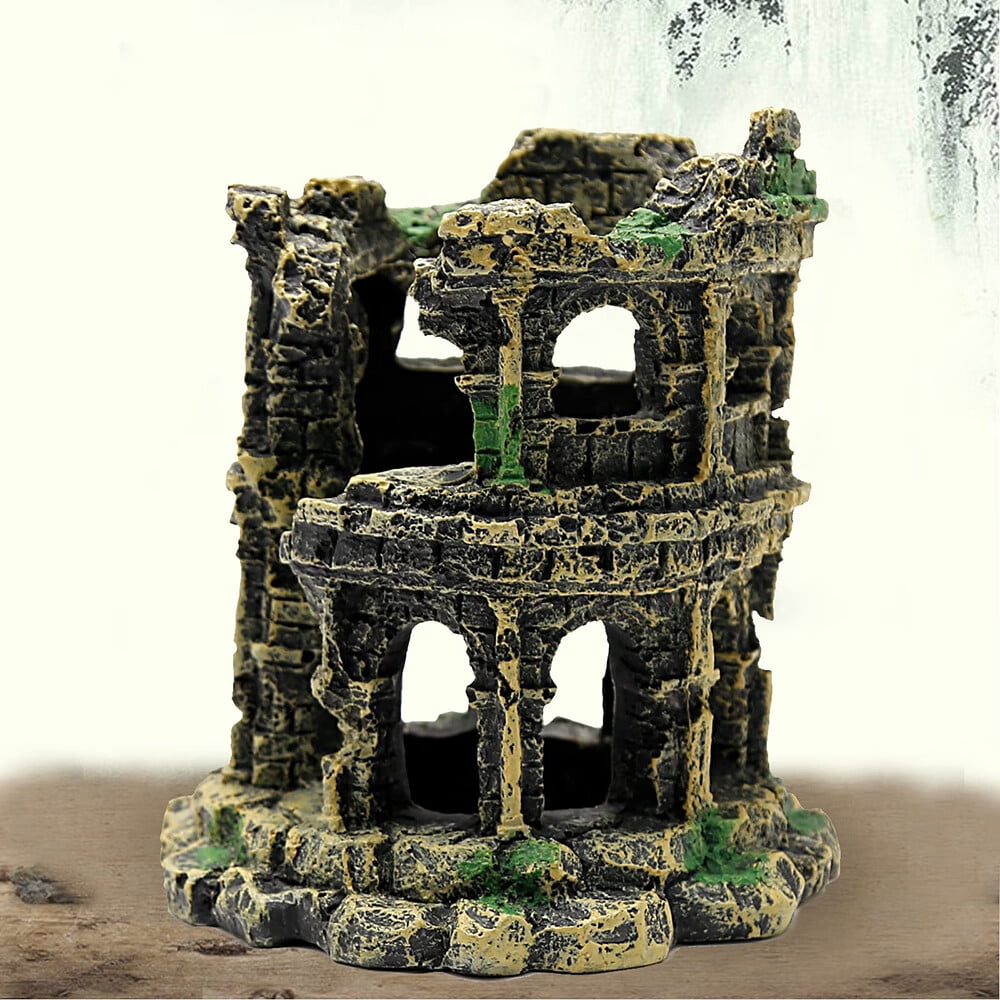 KLZO Antique Column Ruins Castle Aquarium Decorations, Fish Tank ...