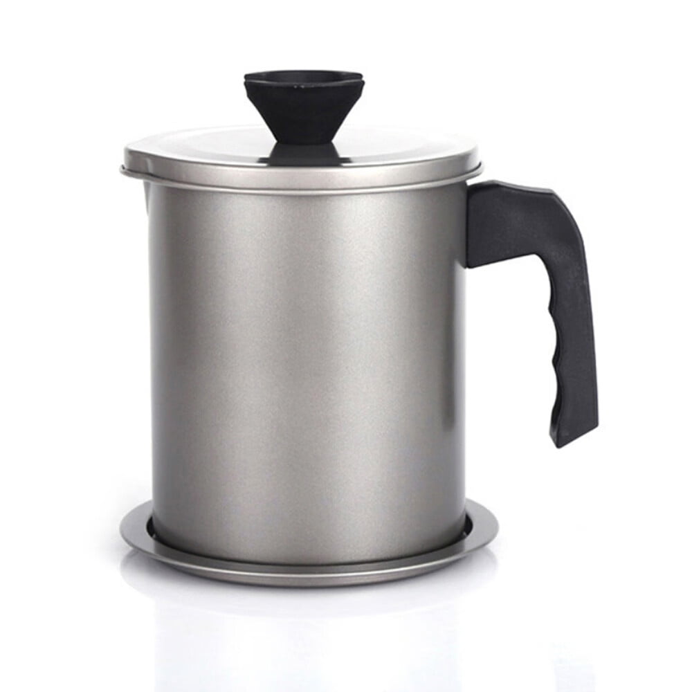 KLZO Bacon Grease Container with Strainer, 1.7L/almost 7 full cups Iron ...