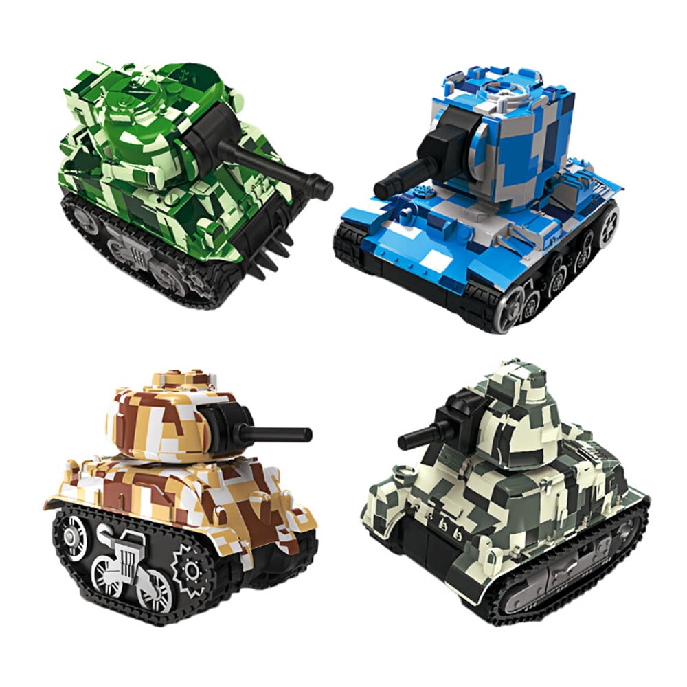 KLZO Children's Toy Tanks: Plastic Army Men's 4 Alloy Tank Car Models ...
