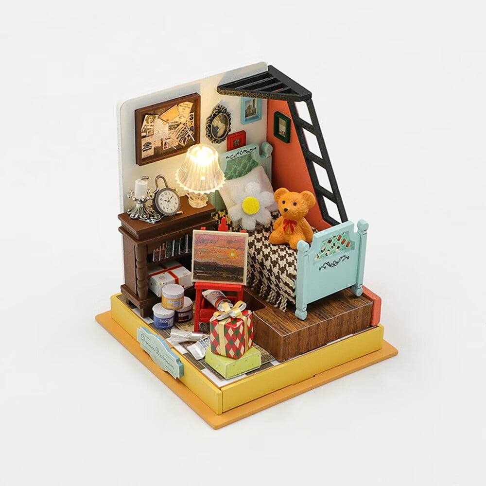 KLZO Dollhouse Miniature Room Kit, DIY Cabin Decompression Handmade ...