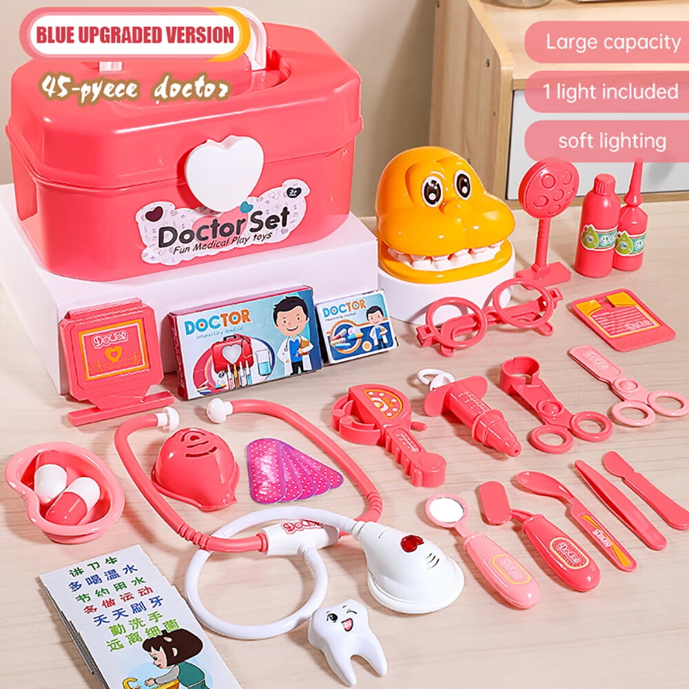 KLZO Kids' Funny Nurse Medical Kits, 45-Piece Simulation Medicine Box ...