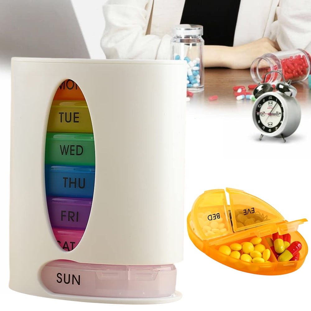 KLZO Pill Box Organizer Stackable Hard case, 7 Daily compartments/Boxes ...