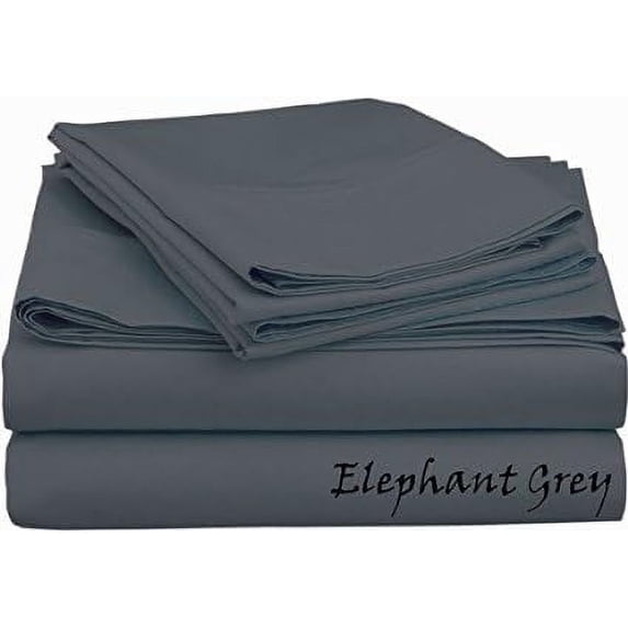 KM Linen Full Sheet Set 1200 Thread Count Egyptian Cotton Dark Grey ...